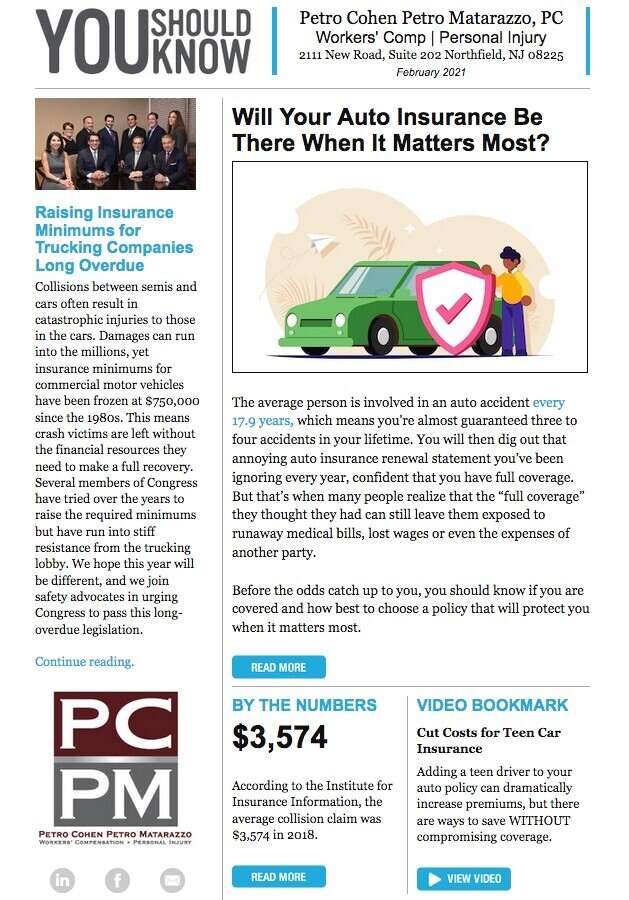 February 2021 - Ten Tips to Test Your Auto Coverage - Petro Cohen